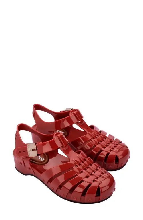 Melissa X Scholl Possession Pescura Ankle Strap Platform Fisherman Sandal - Red