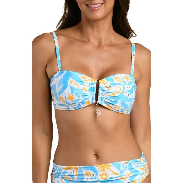 La Blanca Trinket Bandeau Bikini Top - Sky