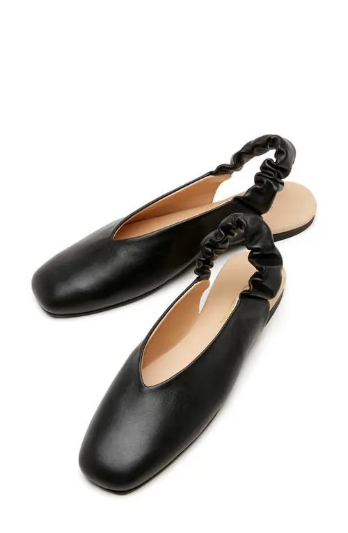 La Canadienne Glenn City Dry™ Waterproof Slingback Flat - Black Leather