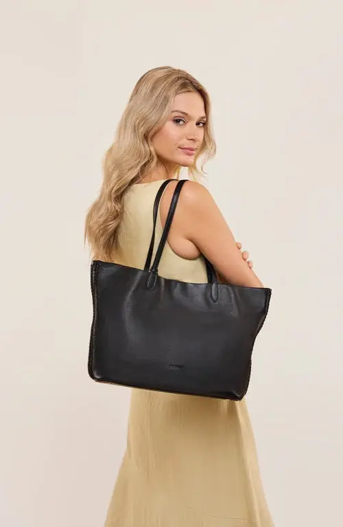 AIMEE All For Love Convertible Leather Shopper Bag - Black