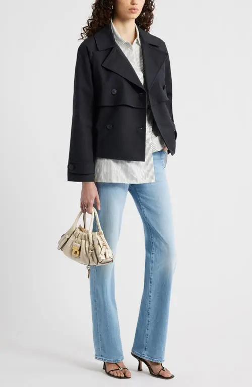 Nordstrom Stretch Cotton Trench Coat - Black