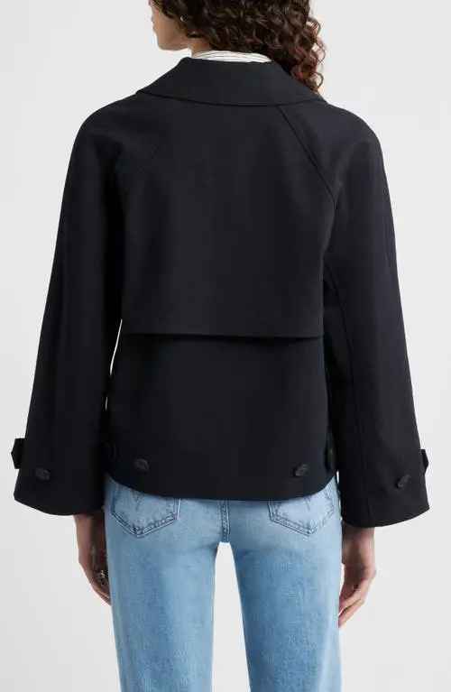 Nordstrom Stretch Cotton Trench Coat - Black