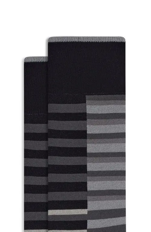 Bugatchi Broken Stripe Mercerized Cotton Blend Dress Socks