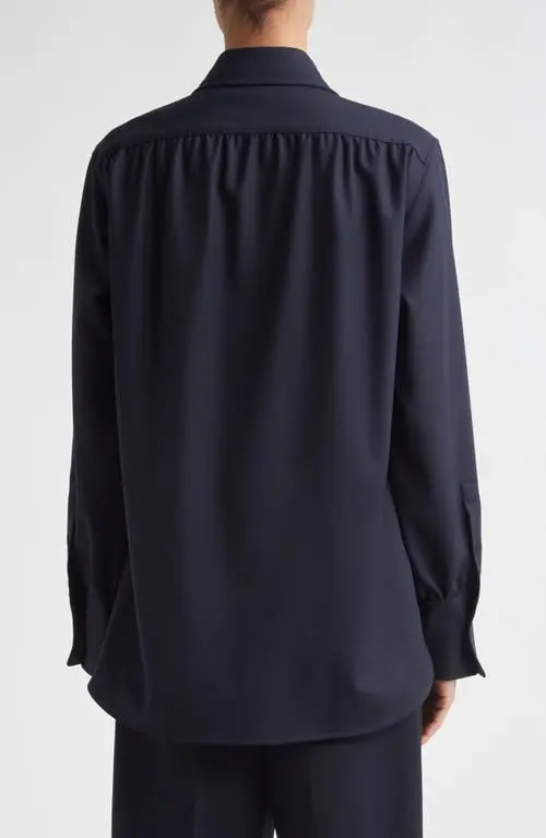 Victoria Beckham Yoke Detail Stretch Button-up Shirt - Midnight