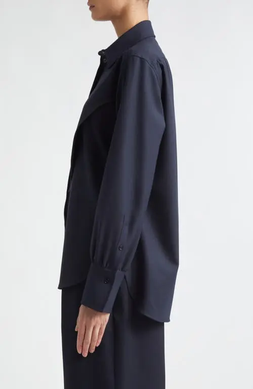 Victoria Beckham Yoke Detail Stretch Button-up Shirt - Midnight