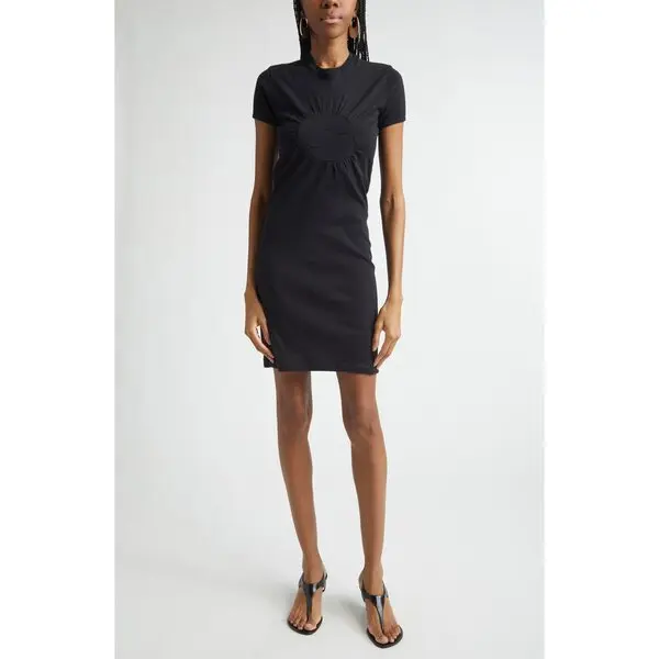 Coperni C-logo Gathered Organic Cotton Minidress