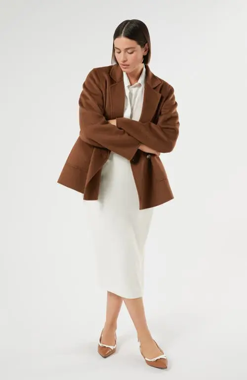 Marina Rinaldi Double-breasted Virgin Wool Jacket