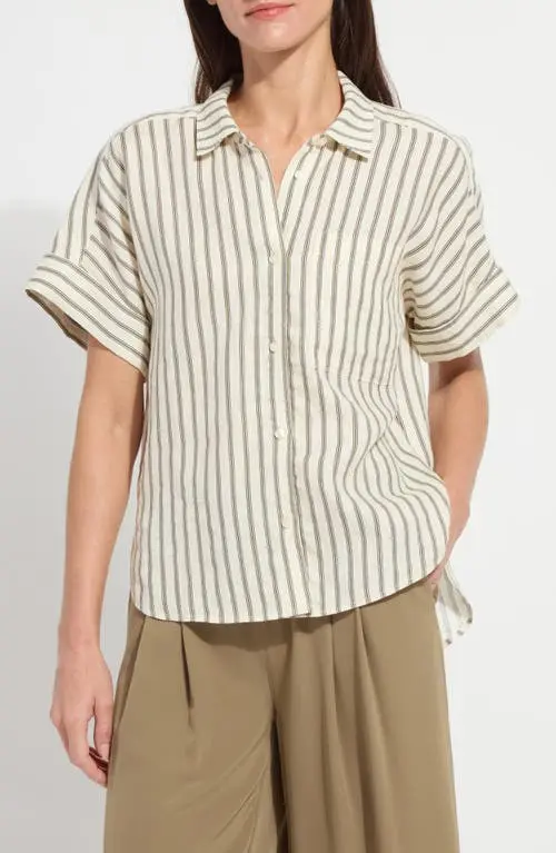 Lyssé Adley Stripe Linen Button-up Shirt