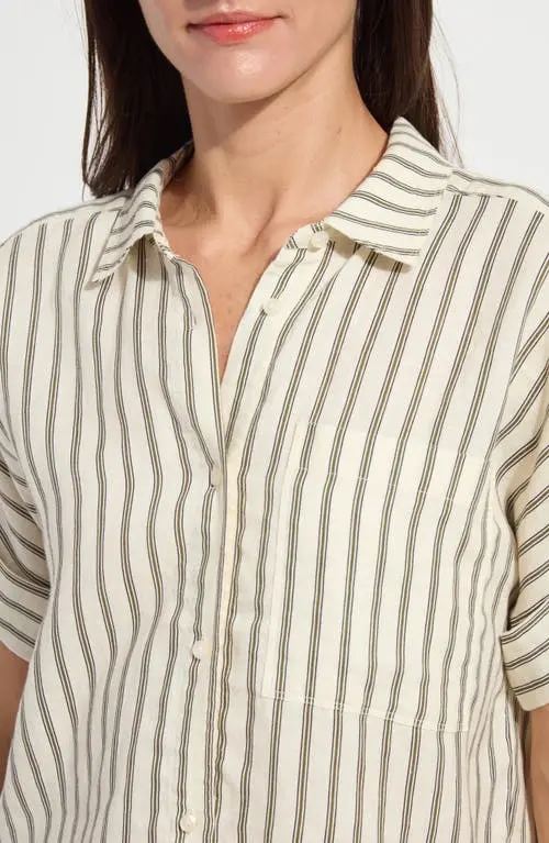 Lyssé Adley Stripe Linen Button-up Shirt