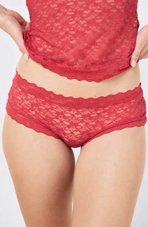 PAPINELLE Lulu Lace Boyshorts - Amour Rose