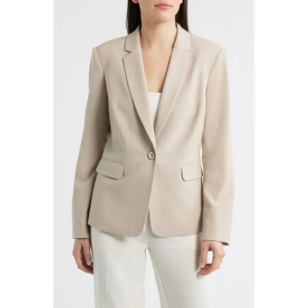 TAHARI ASL One-button Blazer - Sand