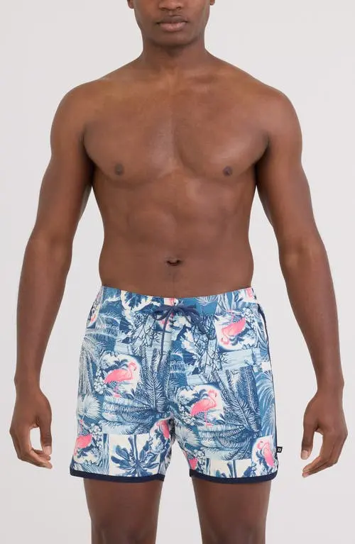 SAXX Harbormaster 2n1 5-inch Swim Trunks - Botanique-washed Ind