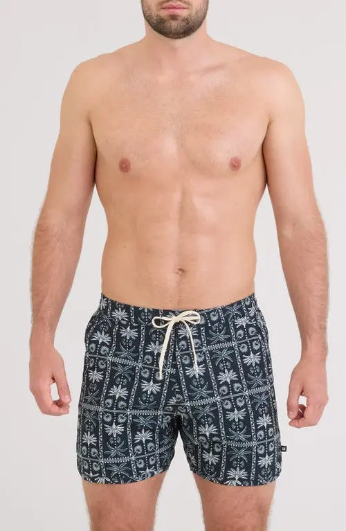 SAXX Harbormaster 2n1 5-inch Swim Trunks - Tropic Royale-black