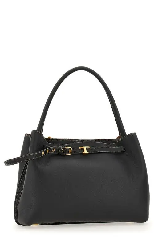 TOD'S T Timeless Leather Top Handle Bag - Nero