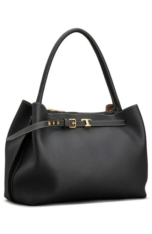TOD'S T Timeless Leather Top Handle Bag - Nero