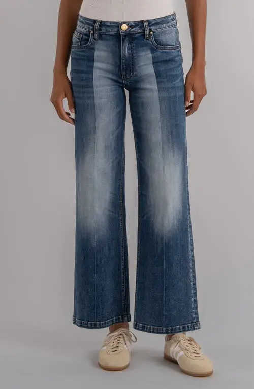 Kut From The Kloth Two-tone High-rise Wide Leg Jeans