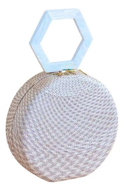 Likhâ Round Handbag With Mother-of-pearl Handle