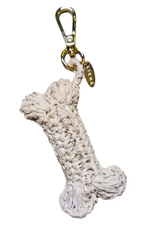 LIKHA Dog Bone Raffia Bag Charm