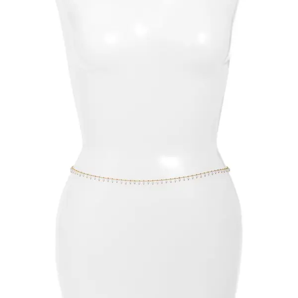 VIDAKUSH Faux Pearl Cluster Belly Chain - Gold