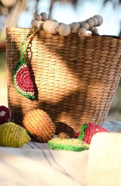 Likhâ Watermelon Raffia Bag Charm