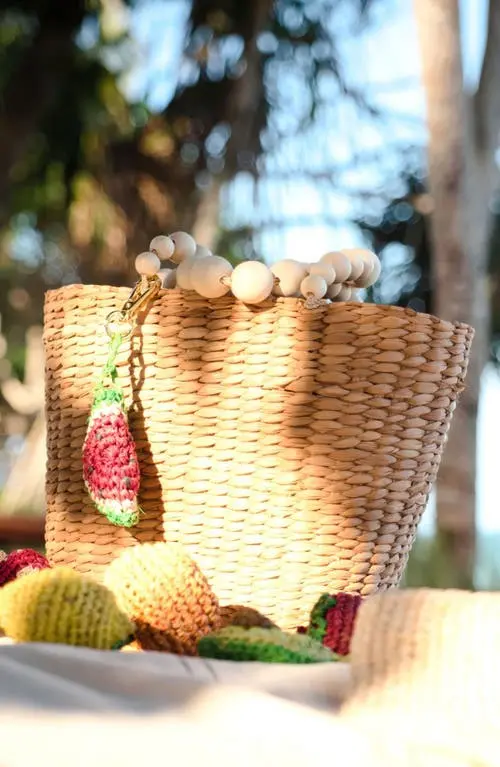 Likhâ Watermelon Raffia Bag Charm
