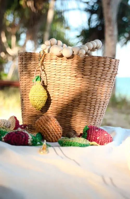 Likhâ Lemon Raffia Bag Charm