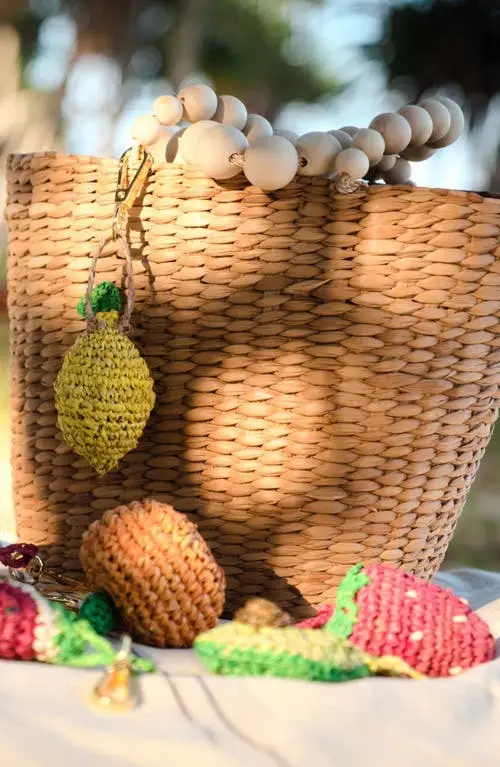 Likhâ Lemon Raffia Bag Charm