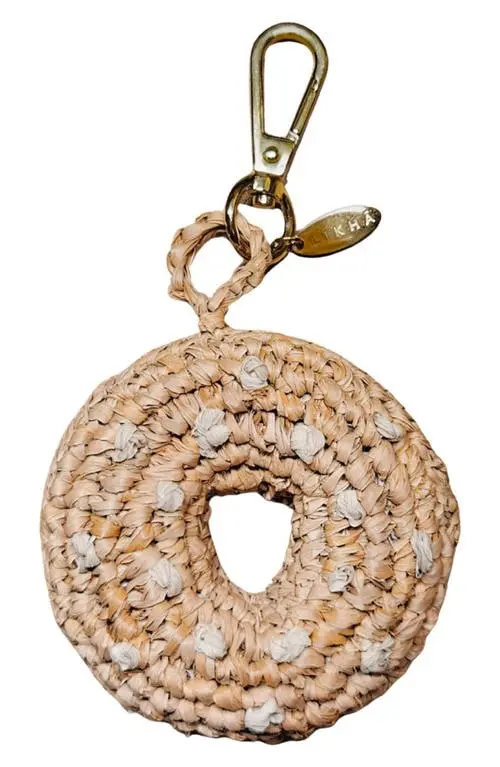 Likhâ Nyc Bagel Raffia Bag Charm - Light Brown