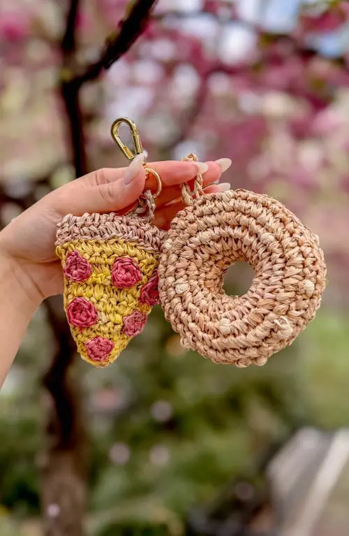 Likhâ Nyc Bagel Raffia Bag Charm