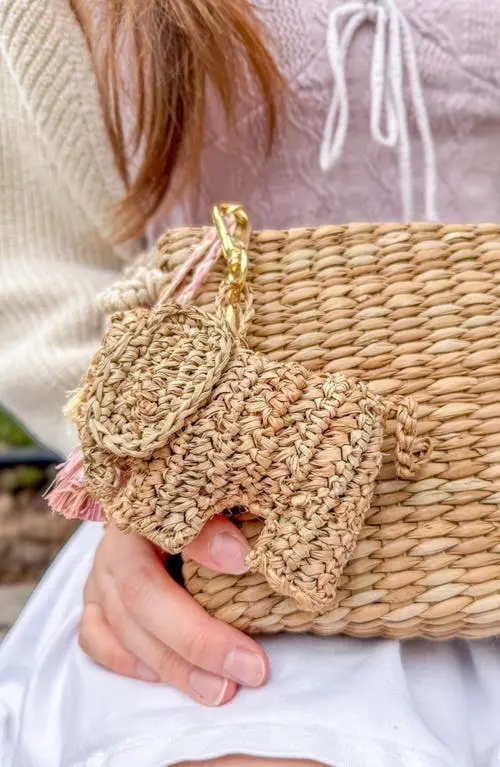 Likhâ Elephant Raffia Bag Charm