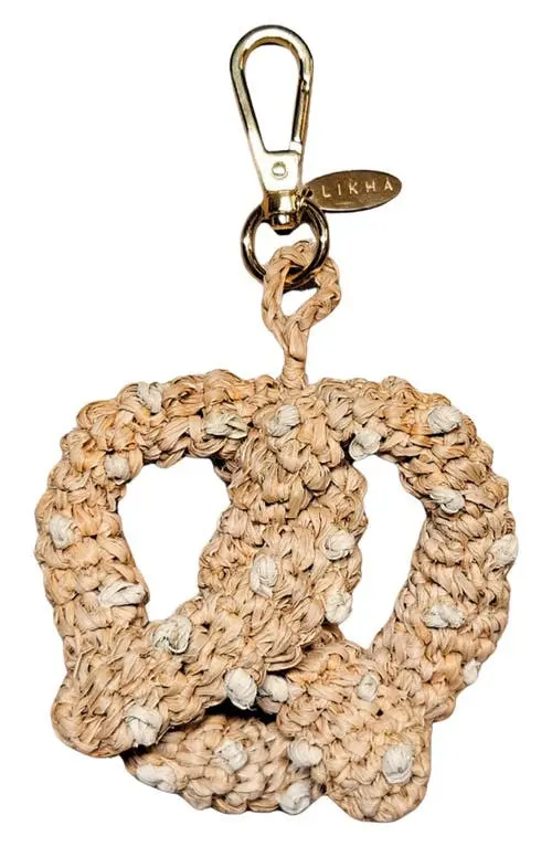 LIKHA Nyc Pretzel Raffia Bag Charm - Light Brown