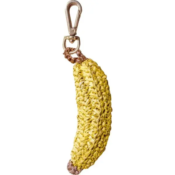 Likhâ Banana Raffia Bag Charm - Yellow