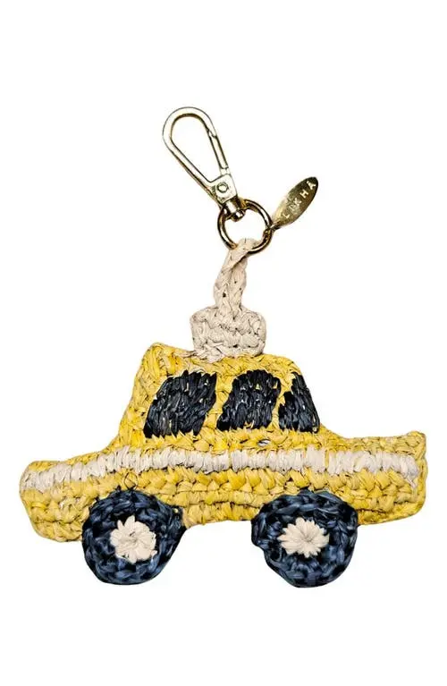 LIKHA Nyc Taxi Cab Raffia Bag Charm