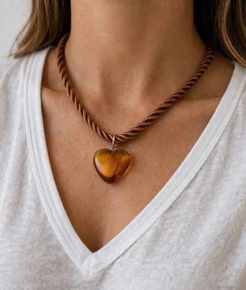 ERIN MCDERMOTT JEWELRY Twisted Rope Cord Heart Necklace