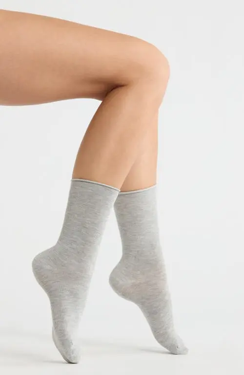 Nordstrom Rolltop Crew Socks - Grey Heather