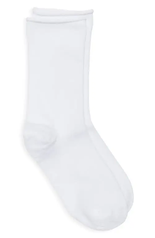 Nordstrom Rolltop Crew Socks - White