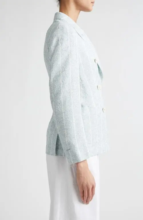 Eleventy Stripe Slubby Linen Blend Jacket