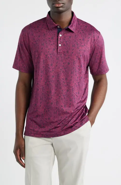 SWANNIES Sunset Floral Performance Golf Polo