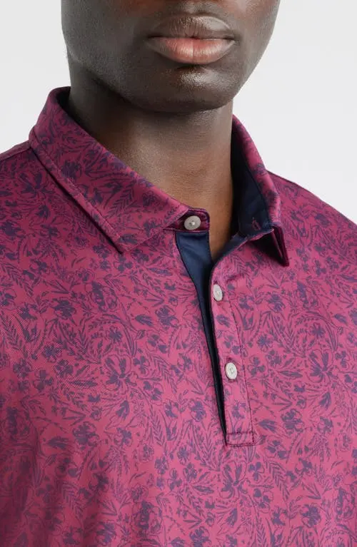 SWANNIES Sunset Floral Performance Golf Polo