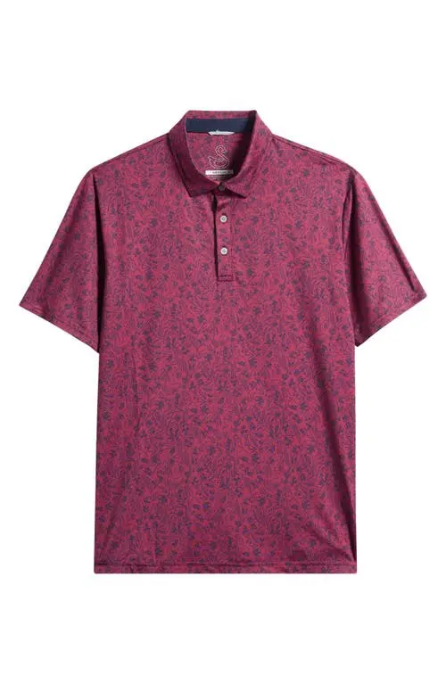 SWANNIES Sunset Floral Performance Golf Polo