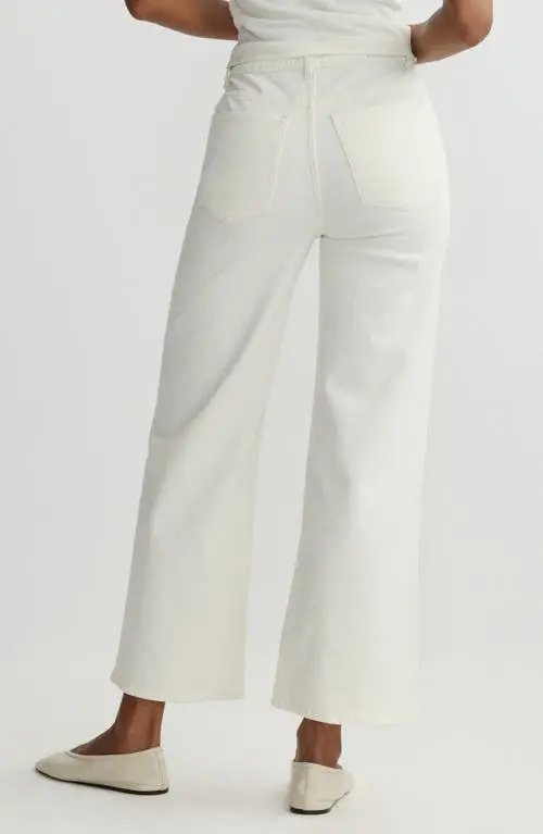 DL1961 Hepburn High-waist Ankle Wide-leg Jeans - Eggshell