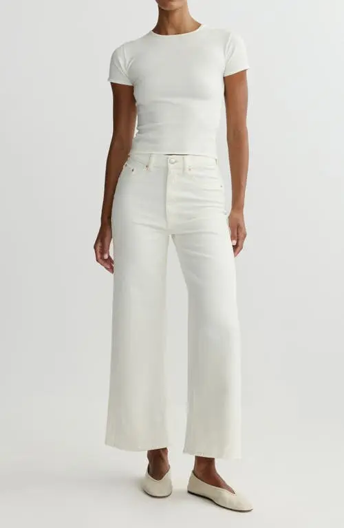 DL1961 Hepburn High-waist Ankle Wide-leg Jeans - Eggshell