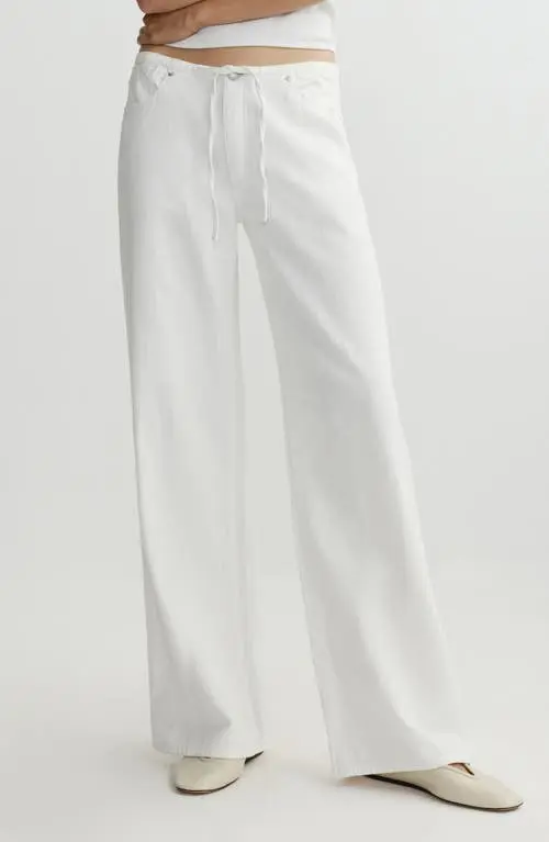 DL1961 Sienna Drawstring Wide Leg Jeans - White Aura