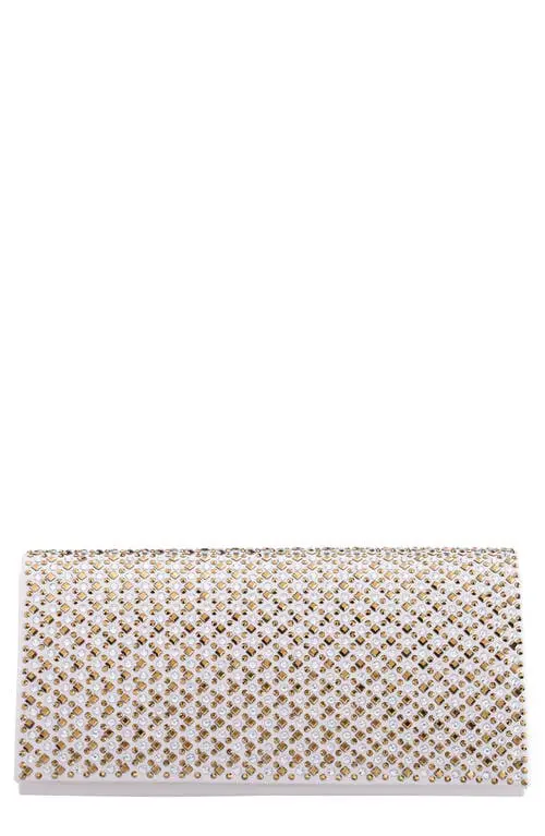 Nina Deva Crystal Clutch - Ivory Multi