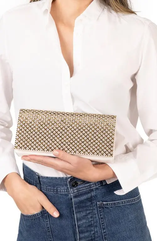 Nina Deva Crystal Clutch - Ivory Multi