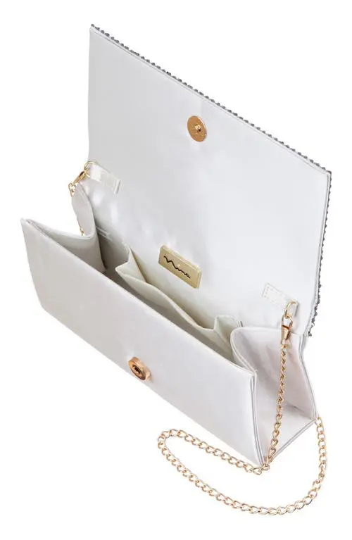 Nina Deva Crystal Clutch - Ivory Multi