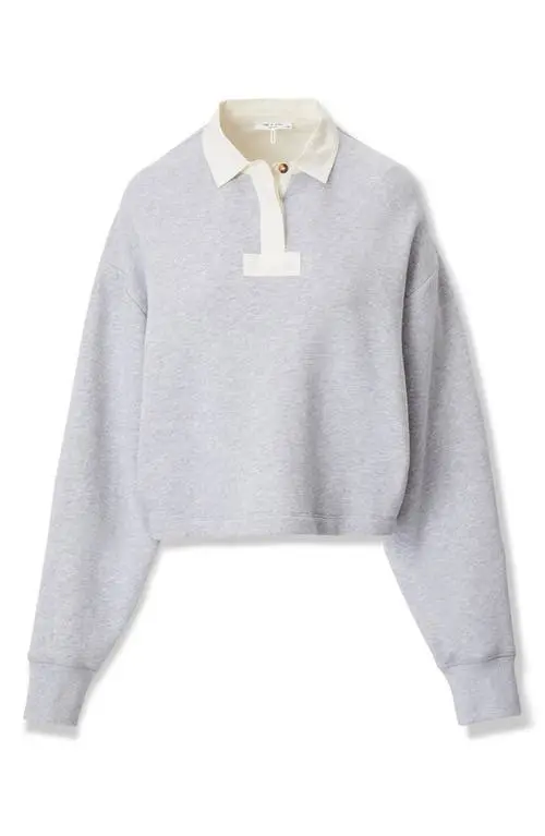 Rag & Bone Vintage Terry Polo Sweatshirt - Heather Grey