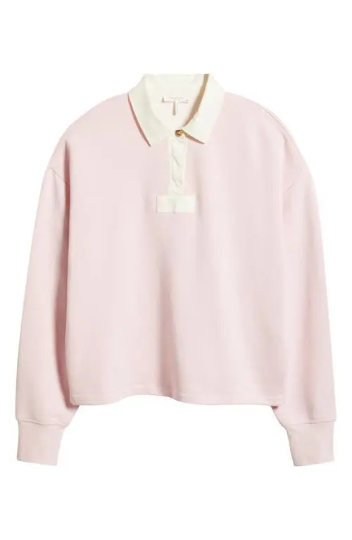 Rag & Bone Vintage Terry Polo Sweatshirt - Peony