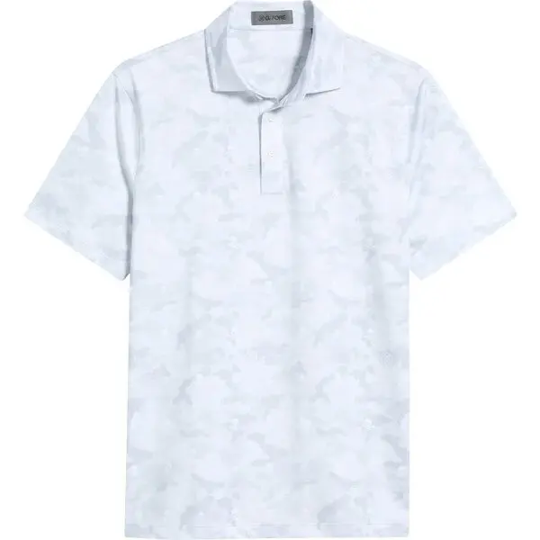 G/fore Icon Camo Stretch Tech Jersey Golf Polo Shirt - Snow