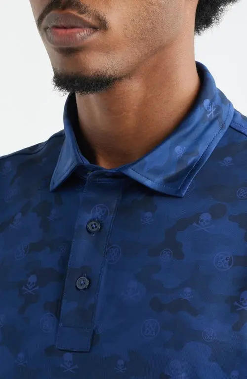 G/fore Icon Camo Stretch Tech Jersey Golf Polo Shirt - Twilight
